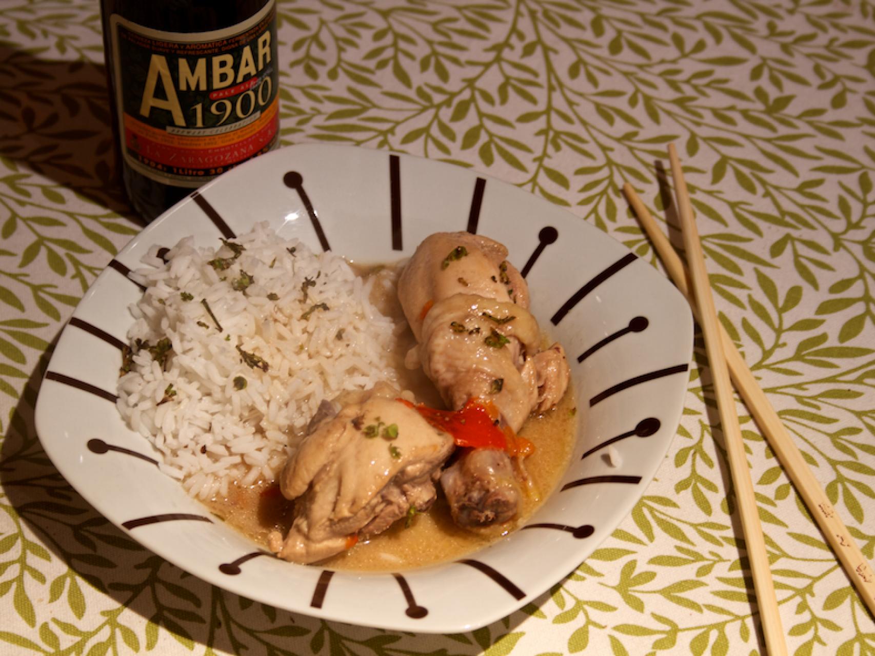 Receta de Pollo al coco con arroz