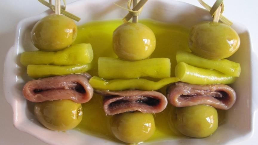 Gilda, receta del pintxo tradicional