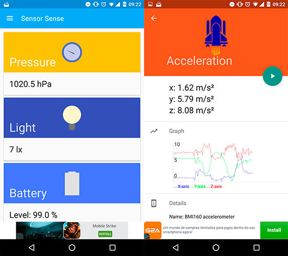 Sensor Sense, la app más precisa para analizar los sensores de tu móvil