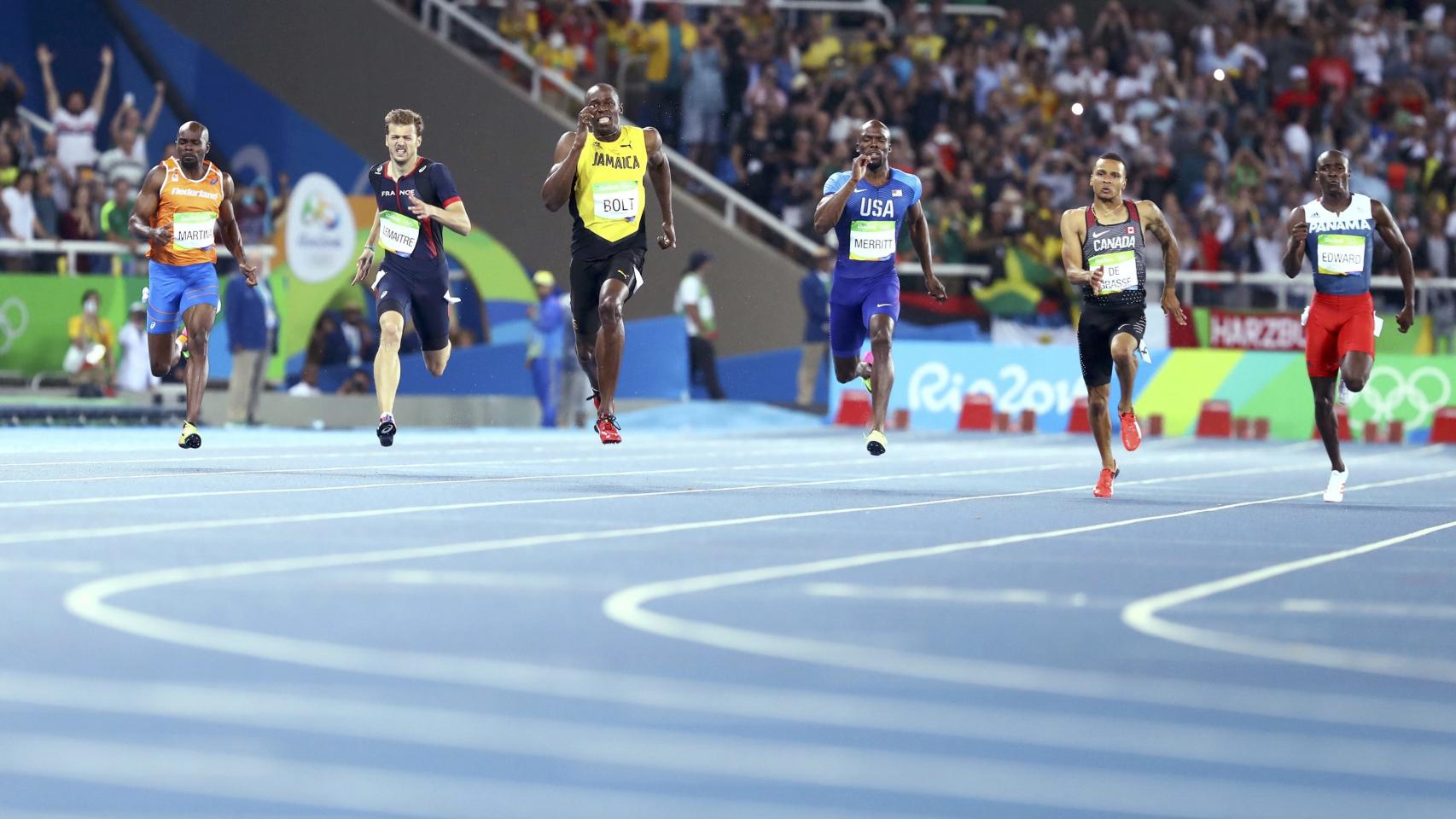 El oro de Bolt en los 200 metros en imágenes
