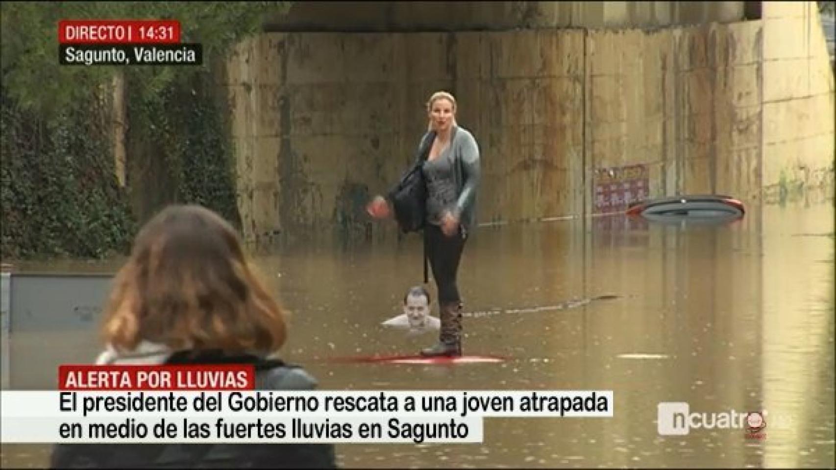 Una mujer atrapada en las inundaciones de Sagunto se convierte en meme