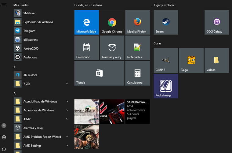 Cómo añadir juegos de Steam al menú inicio de Windows 10