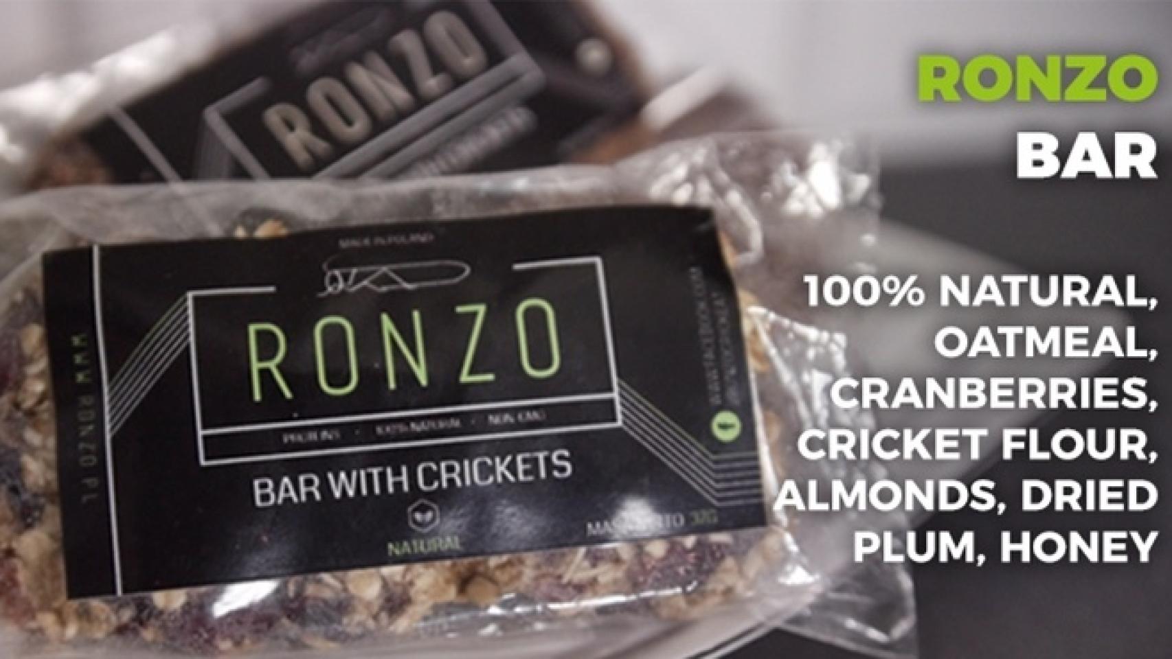 Ronzo, las barritas energéticas para sacar músculo comiendo grillos