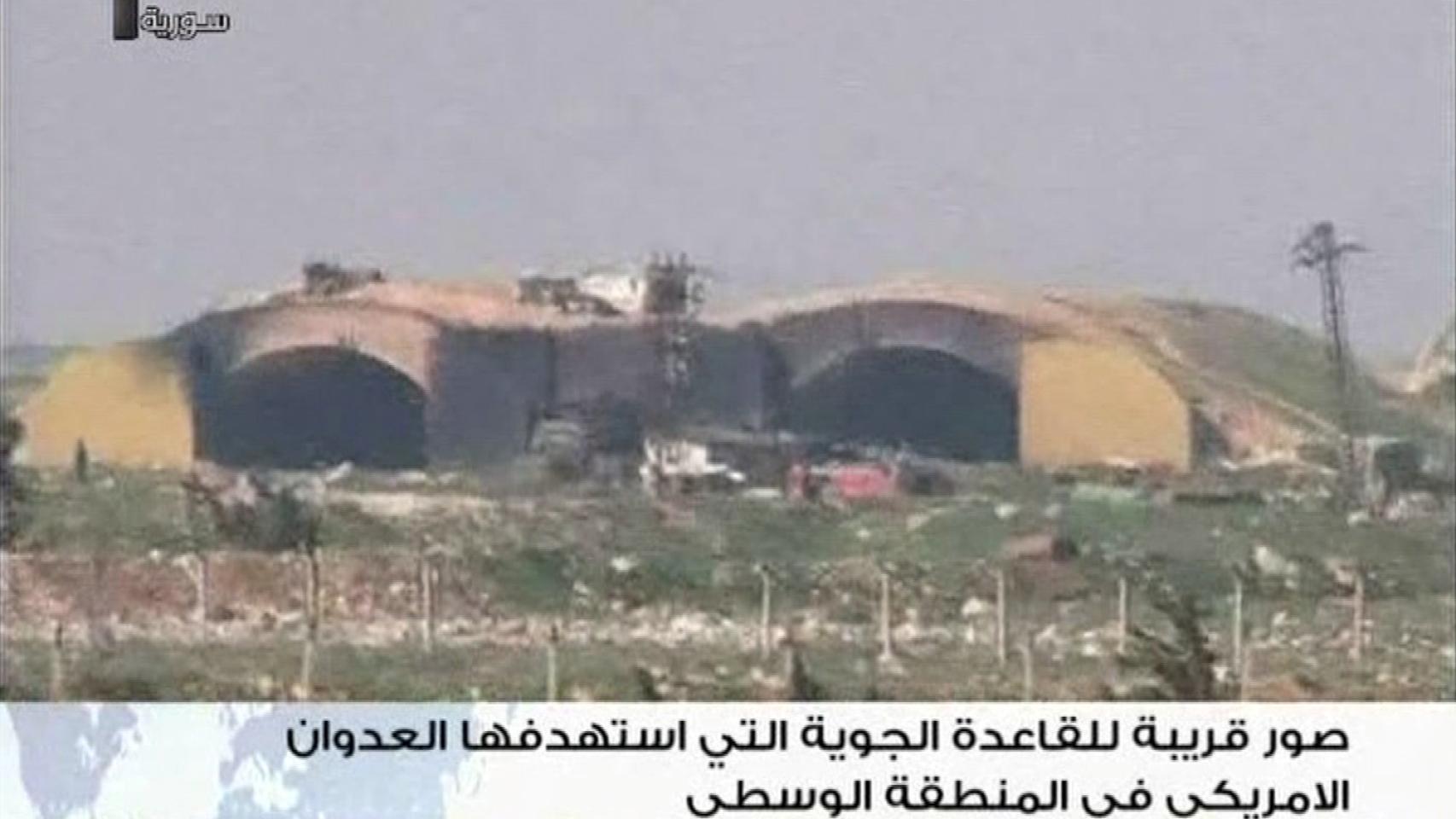 Imágenes del ataque a una base siria
