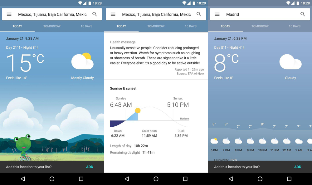 Ahora sí da gusto mirar el tiempo en Google