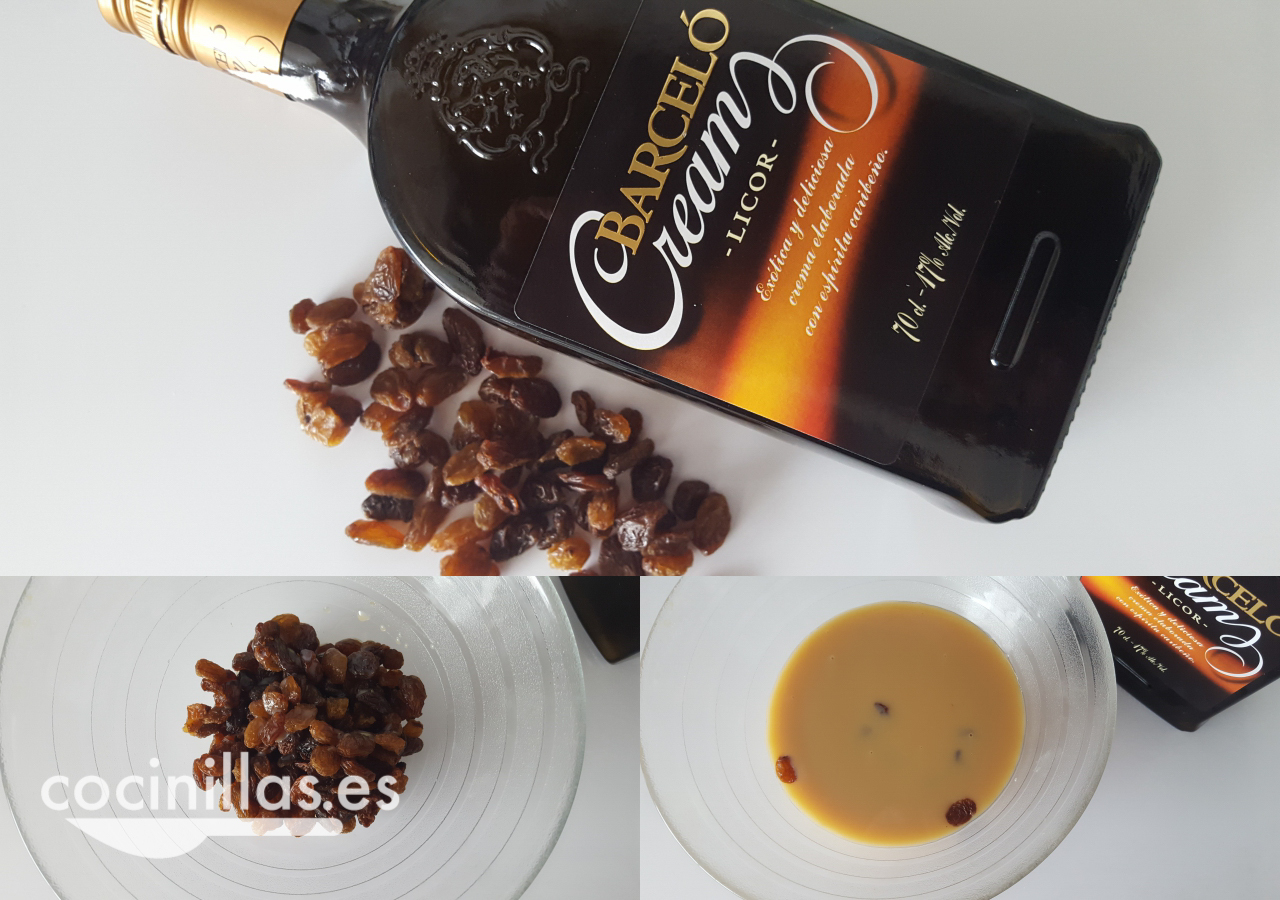 Helado fácil de ron con pasas con Barceló Cream