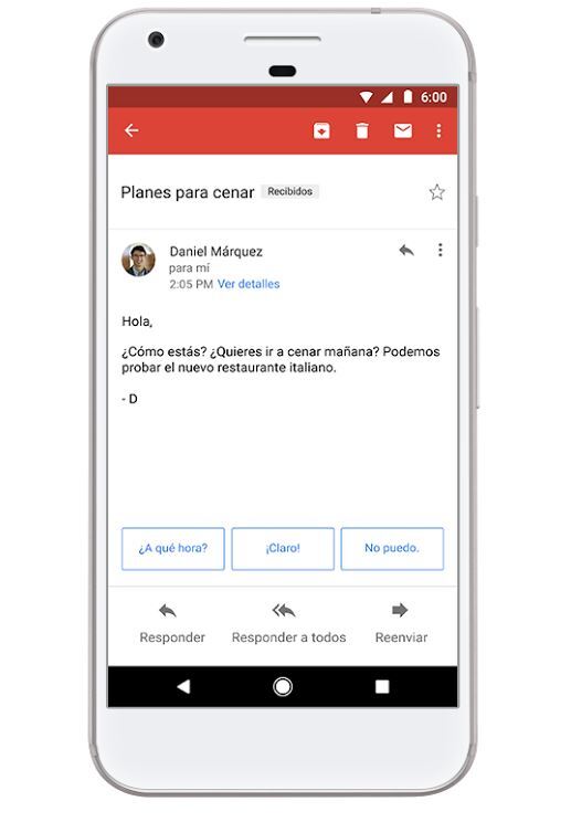 Las respuestas inteligentes de Gmail ya funcionan en español