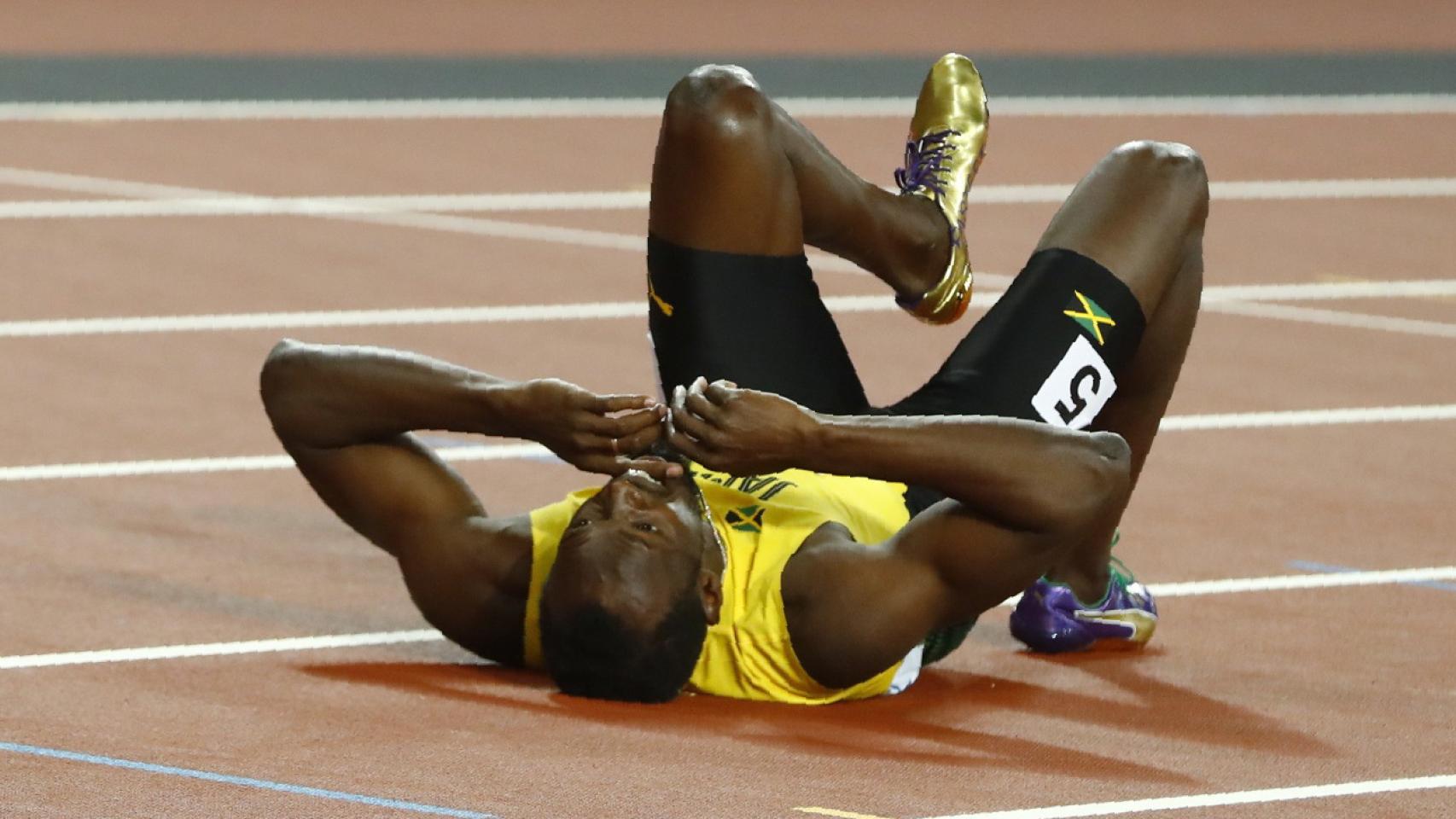 La lesión de Usain Bolt en la final del 4x100 metros del Mundial de ...