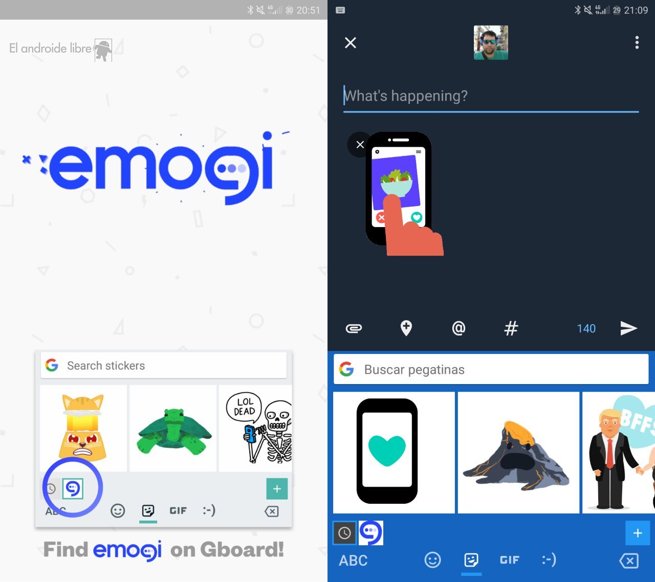 Stickers animados para Gboard gracias a esta aplicación