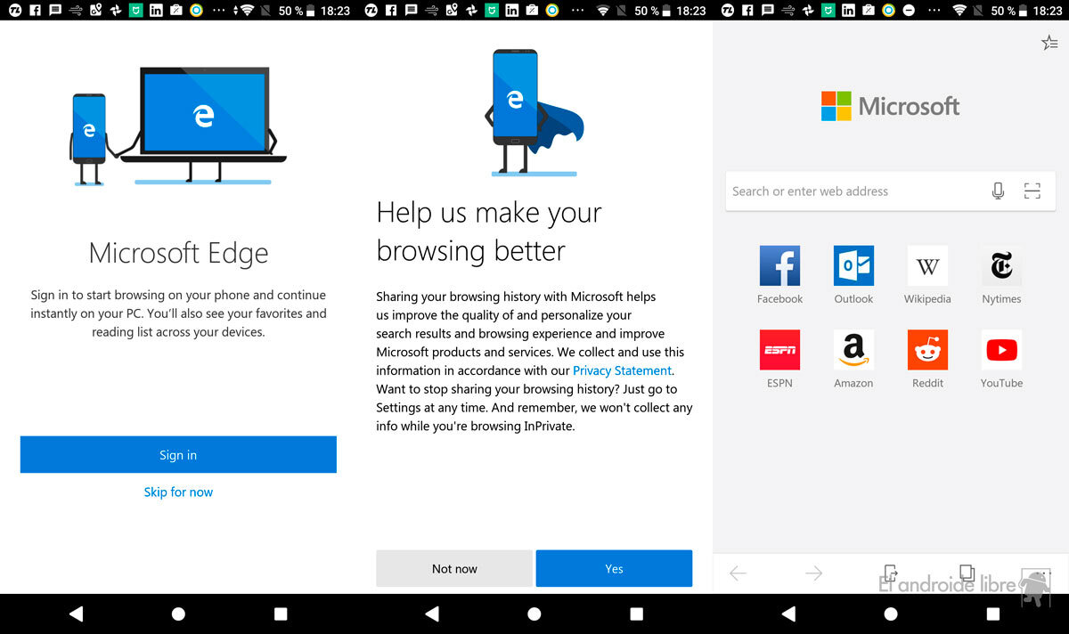 Descarga el navegador de Microsoft para Android: Edge ya disponible