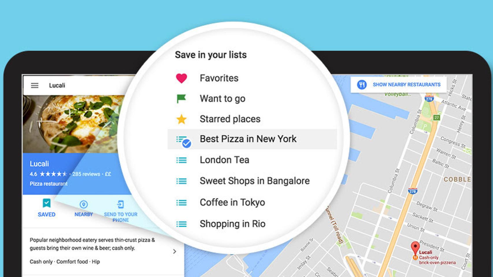 Ya puedes crear y gestionar listas de lugares en Google Maps desde la web