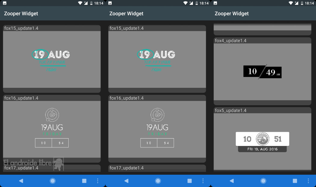 Los mejores packs de widgets gratuitos para Zooper Widget