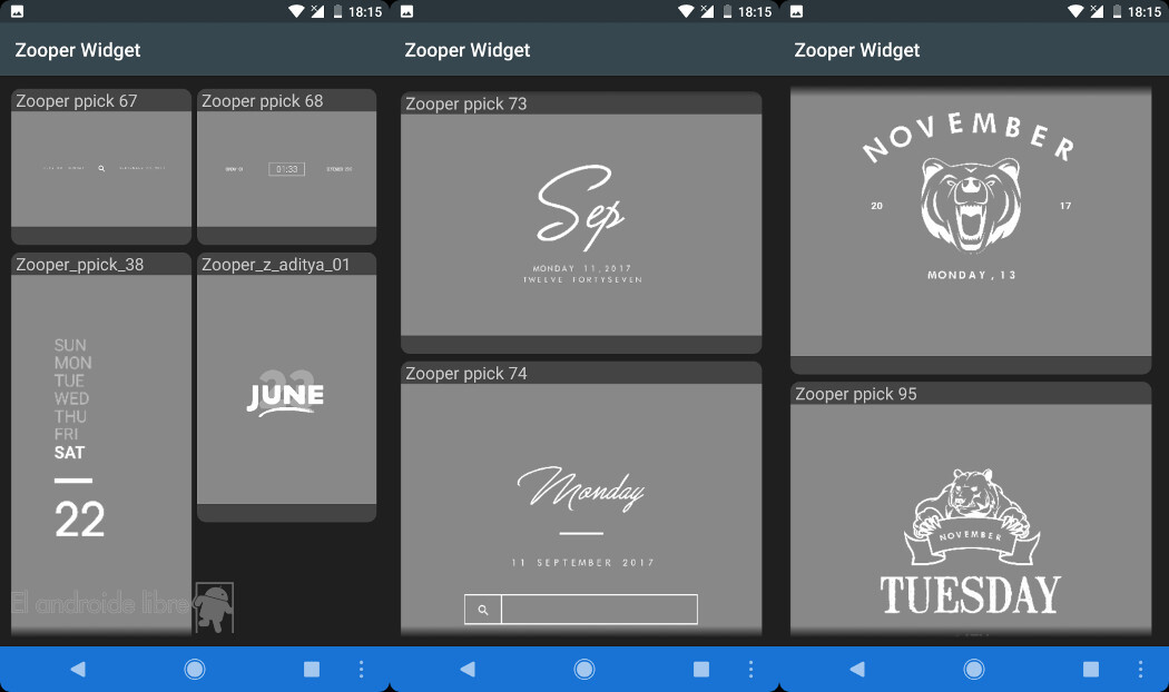 Los mejores packs de widgets gratuitos para Zooper Widget