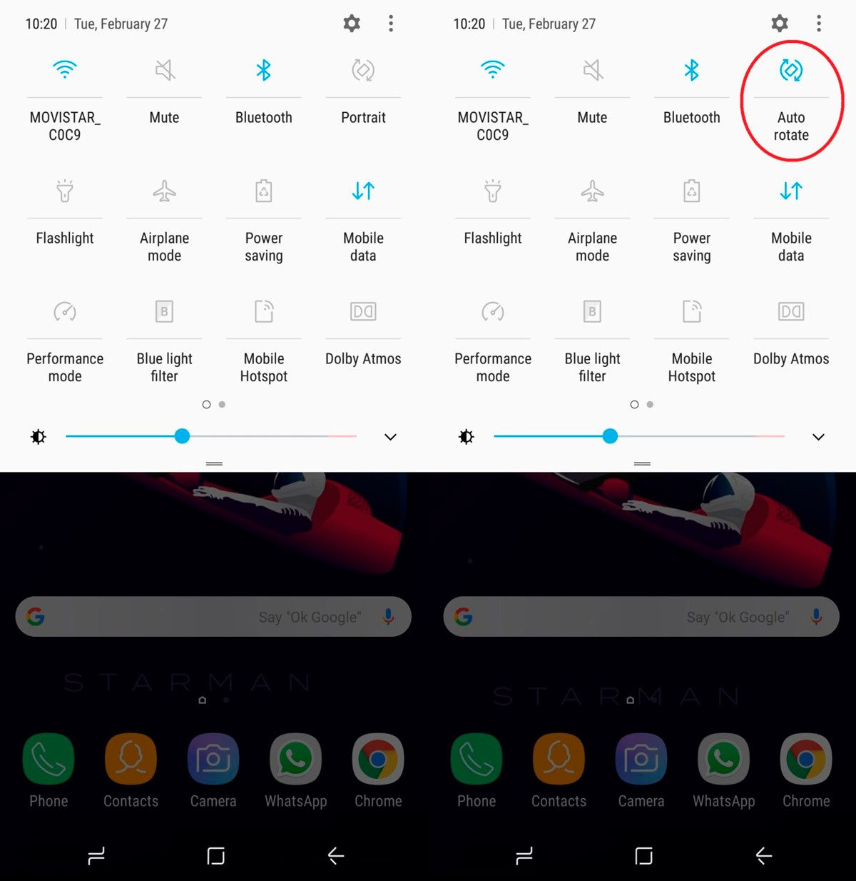 Cómo usar el Samsung Galaxy S9 siempre en modo horizontal