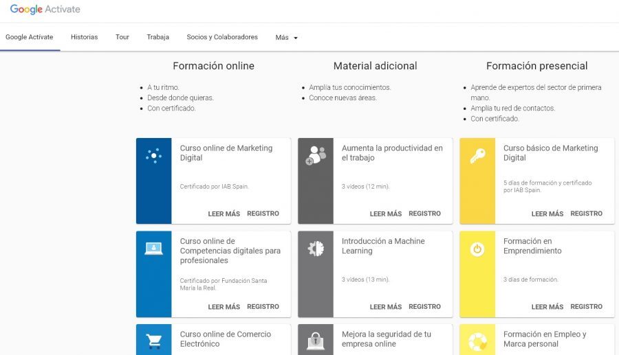 Mejora tu formación con los cursos gratuitos de Google: así es Actívate