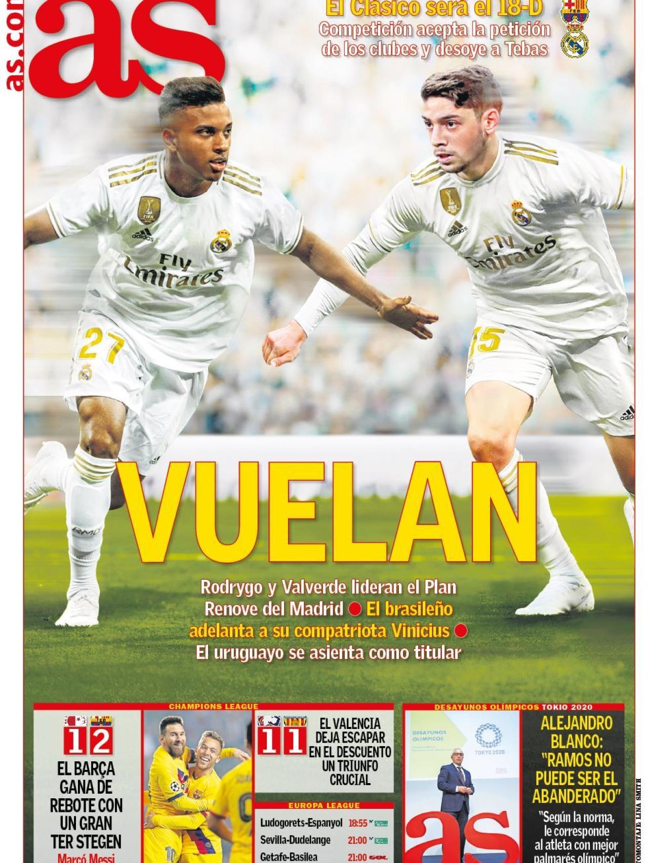 La portada del diario AS (24/10/2019)