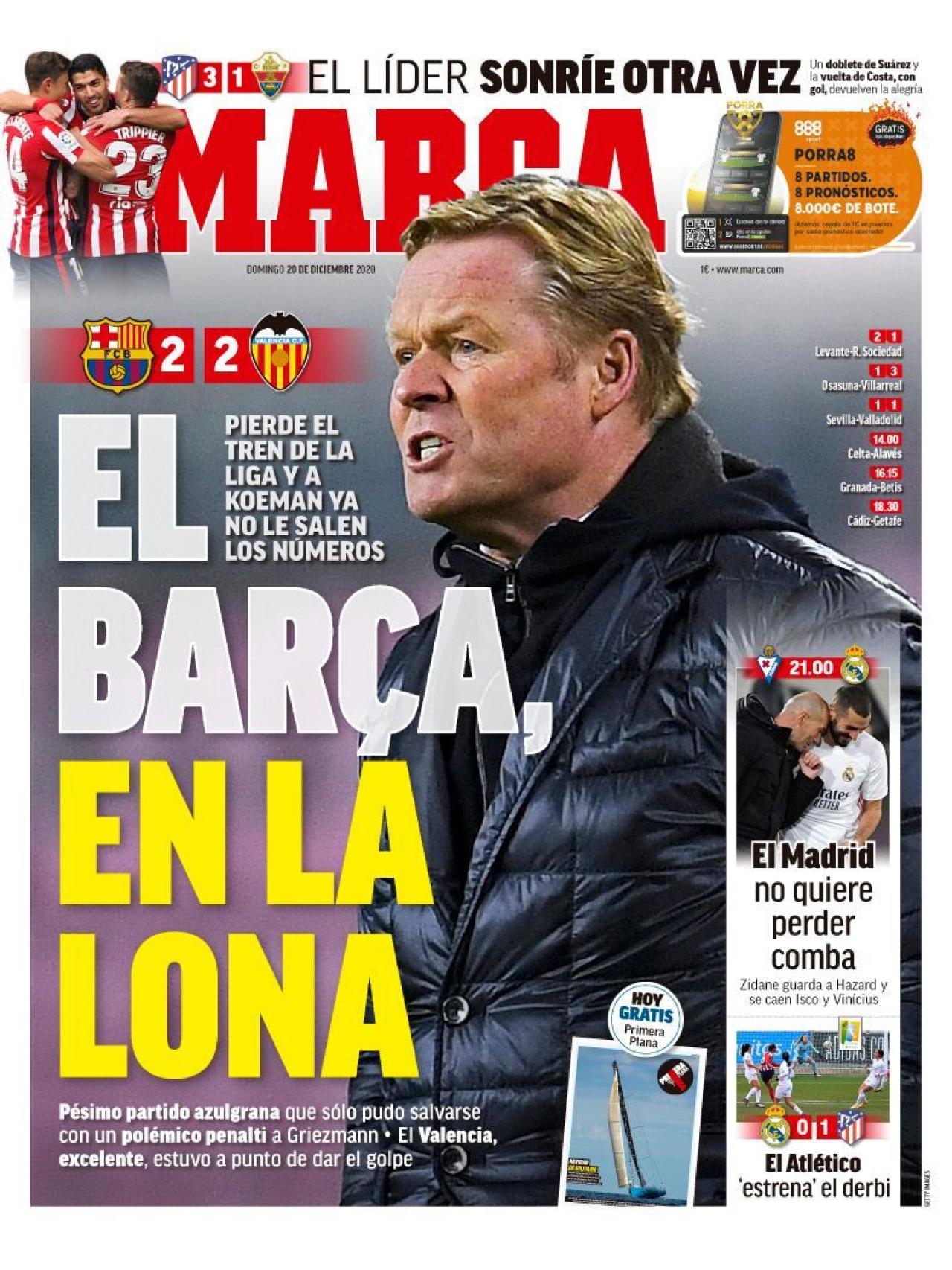 La portada del diario MARCA (20/12/2020)