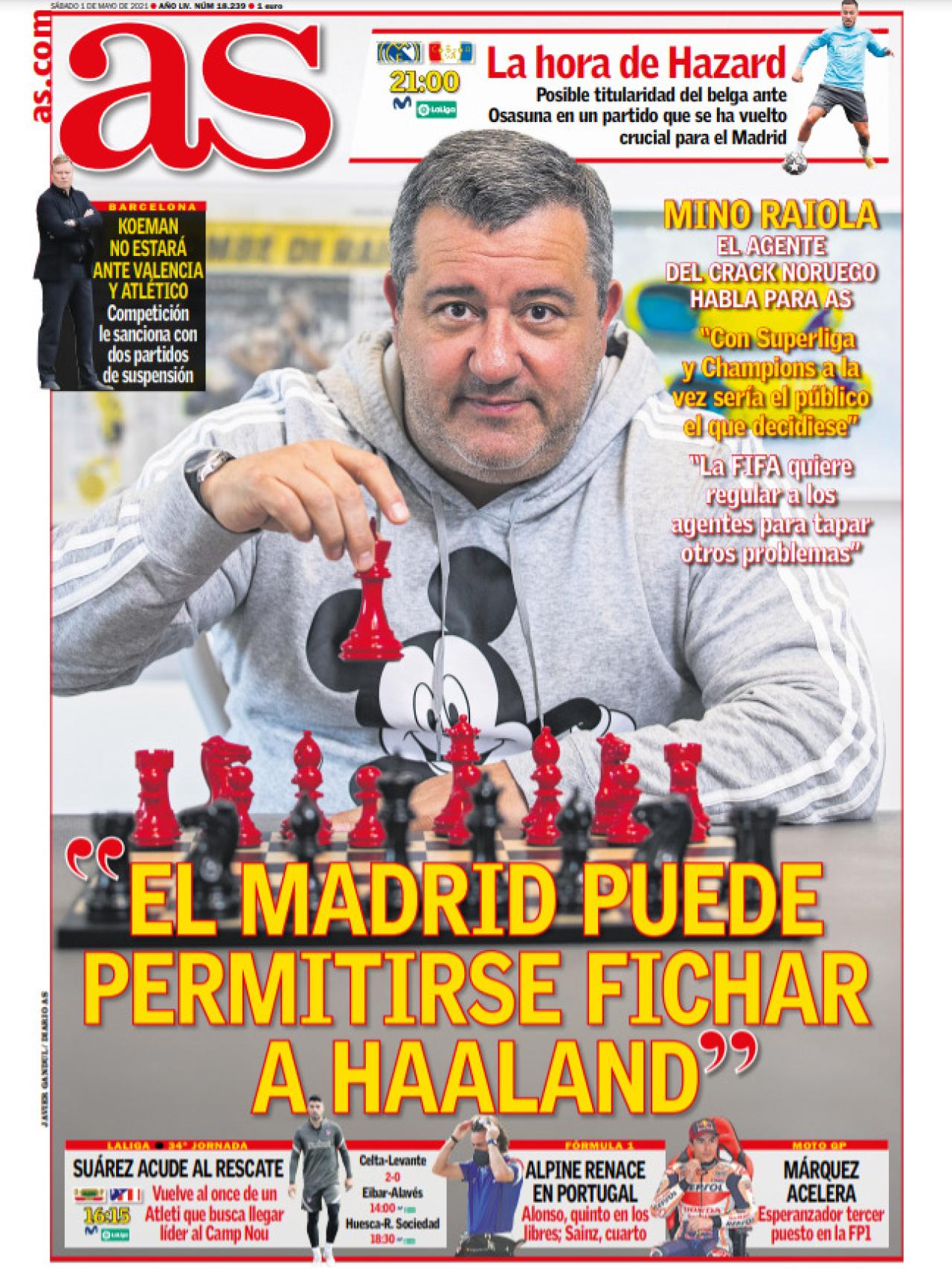 La portada del diario AS (01/05/2021)