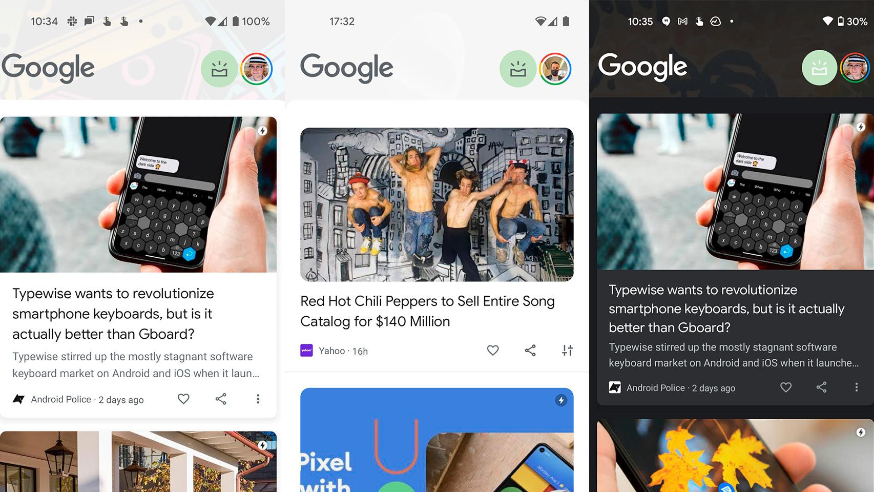 Google prueba diversos diseños para Discover
