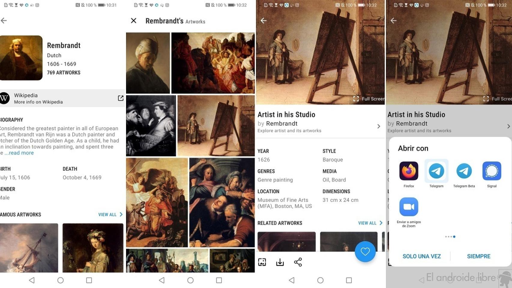 Una aplicación para aprender sobre arte de manera sencilla: Artier