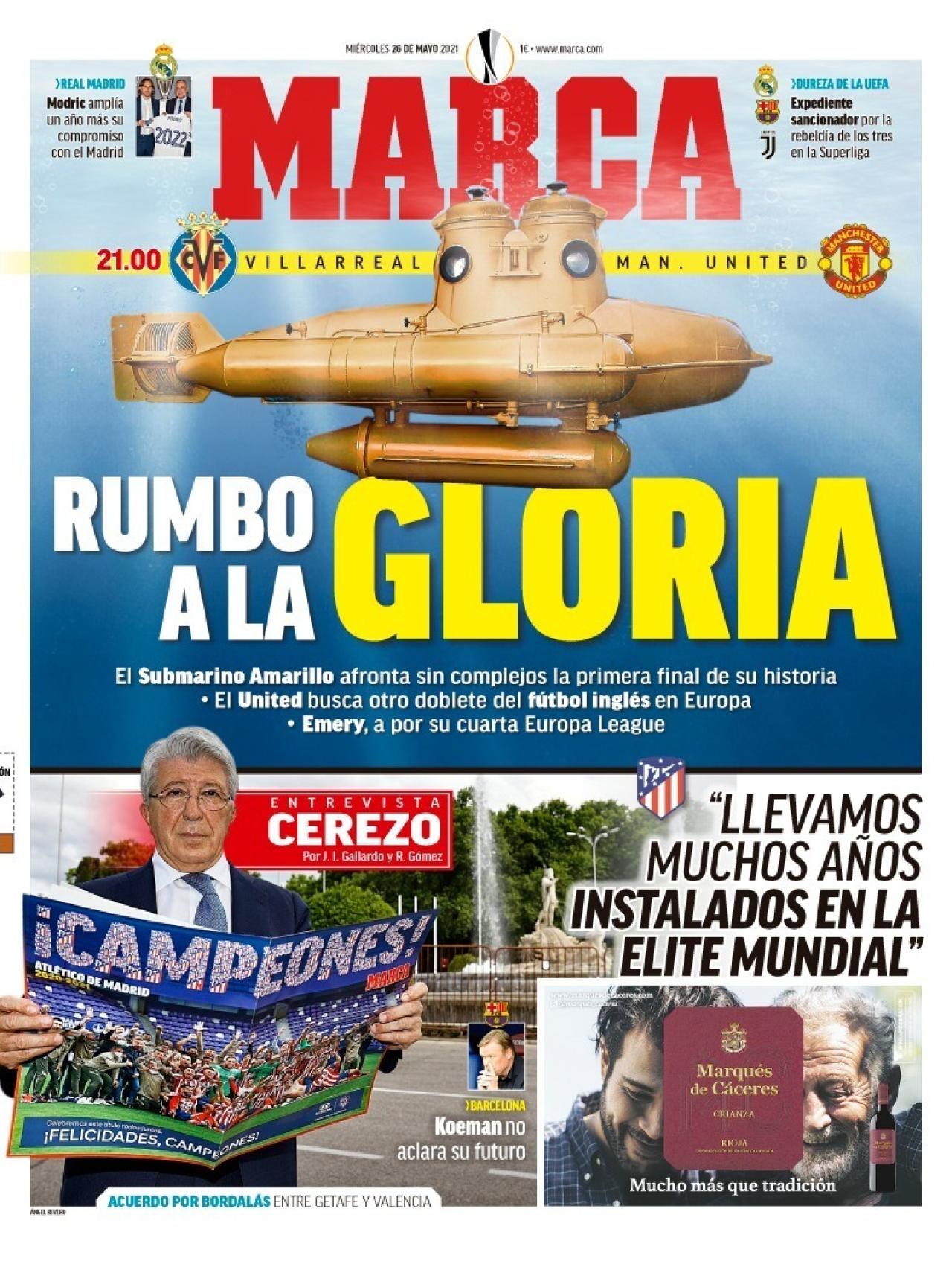 La portada del diario MARCA (26/05/2021)