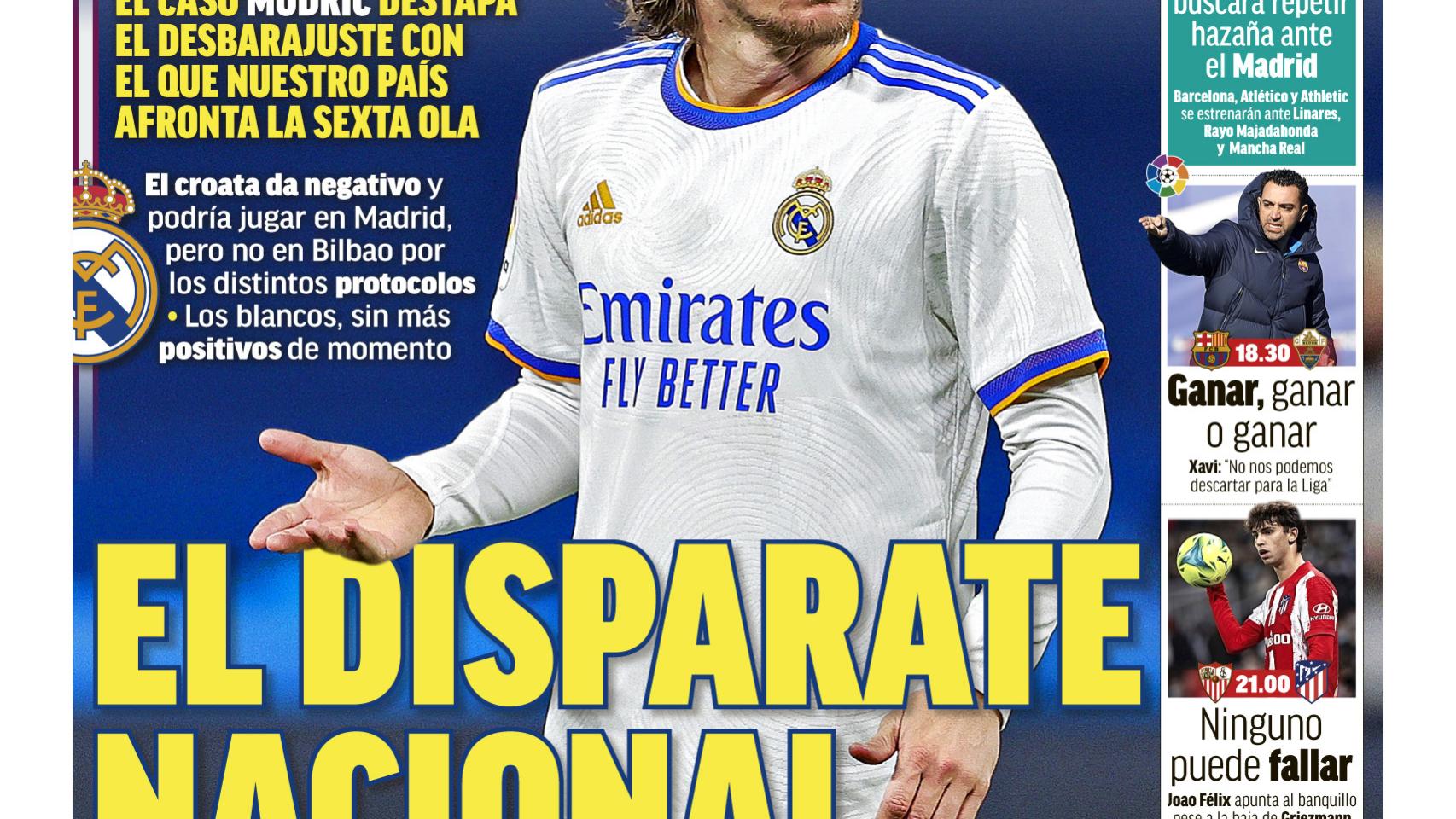 La portada del periódico Marca (sábado, 18 de diciembre de 2021): "El ...