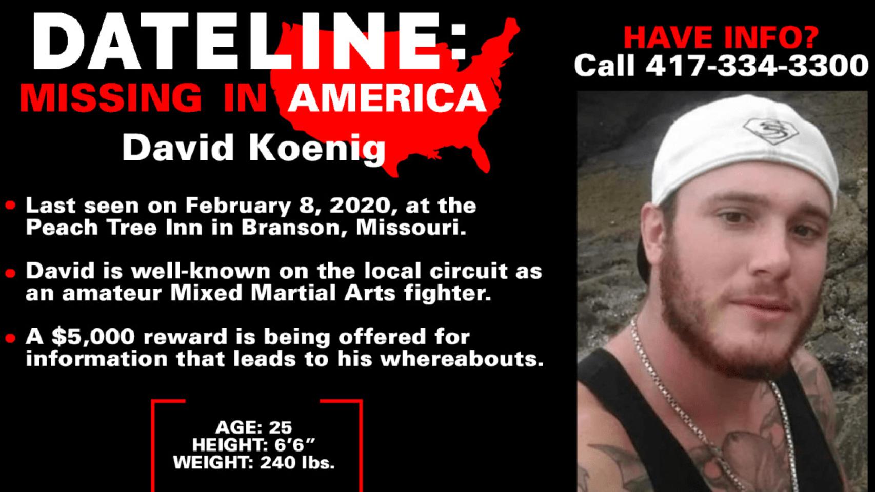 Hallan el cadáver de David Koenig, luchador de MMA de 25 años, casi dos ...