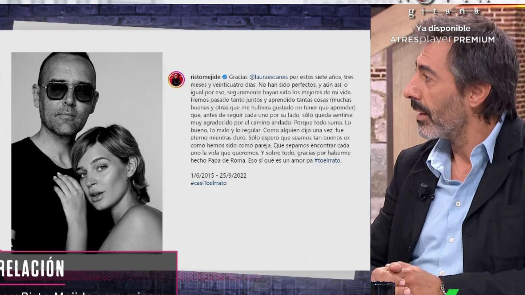 La llamativa reacción de Juan del Val a la ruptura de Risto Mejide y ...