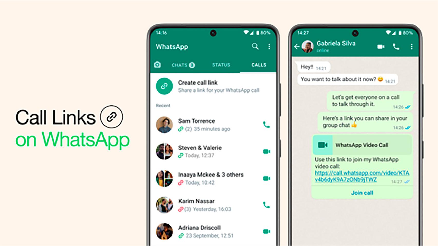 WhatsApp se actualiza para que puedas crear enlaces de llamadas y así facilitar unirse a una