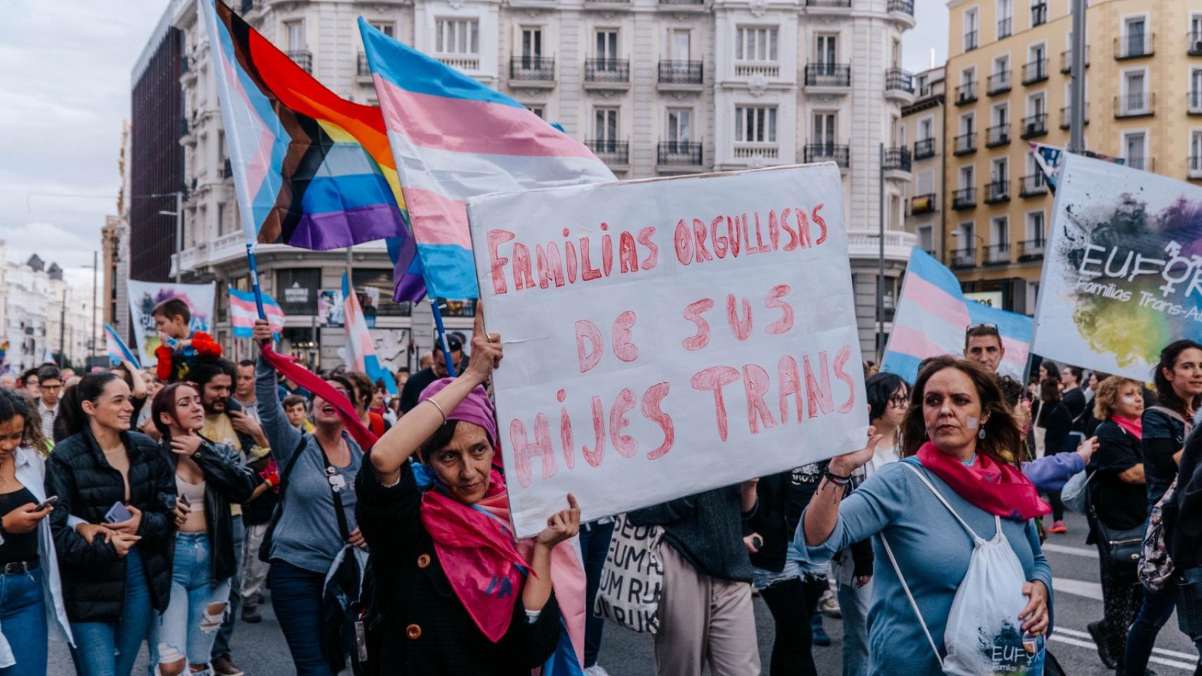 Mil personas desatan la "furia trans" en la calle: "Con Carmen Calvo no ...