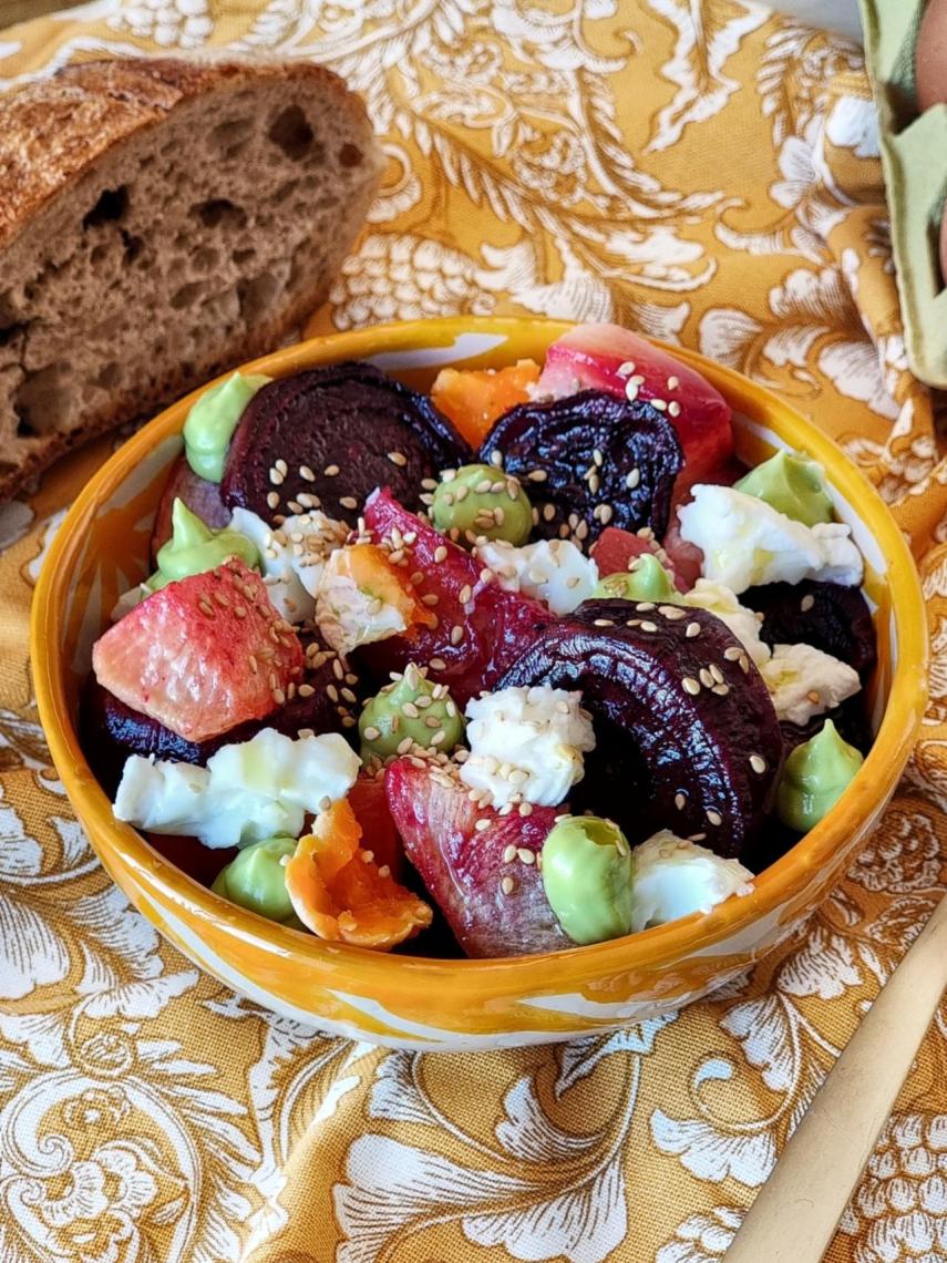 Ensalada de remolacha asada y nabo, una ensalada de invierno