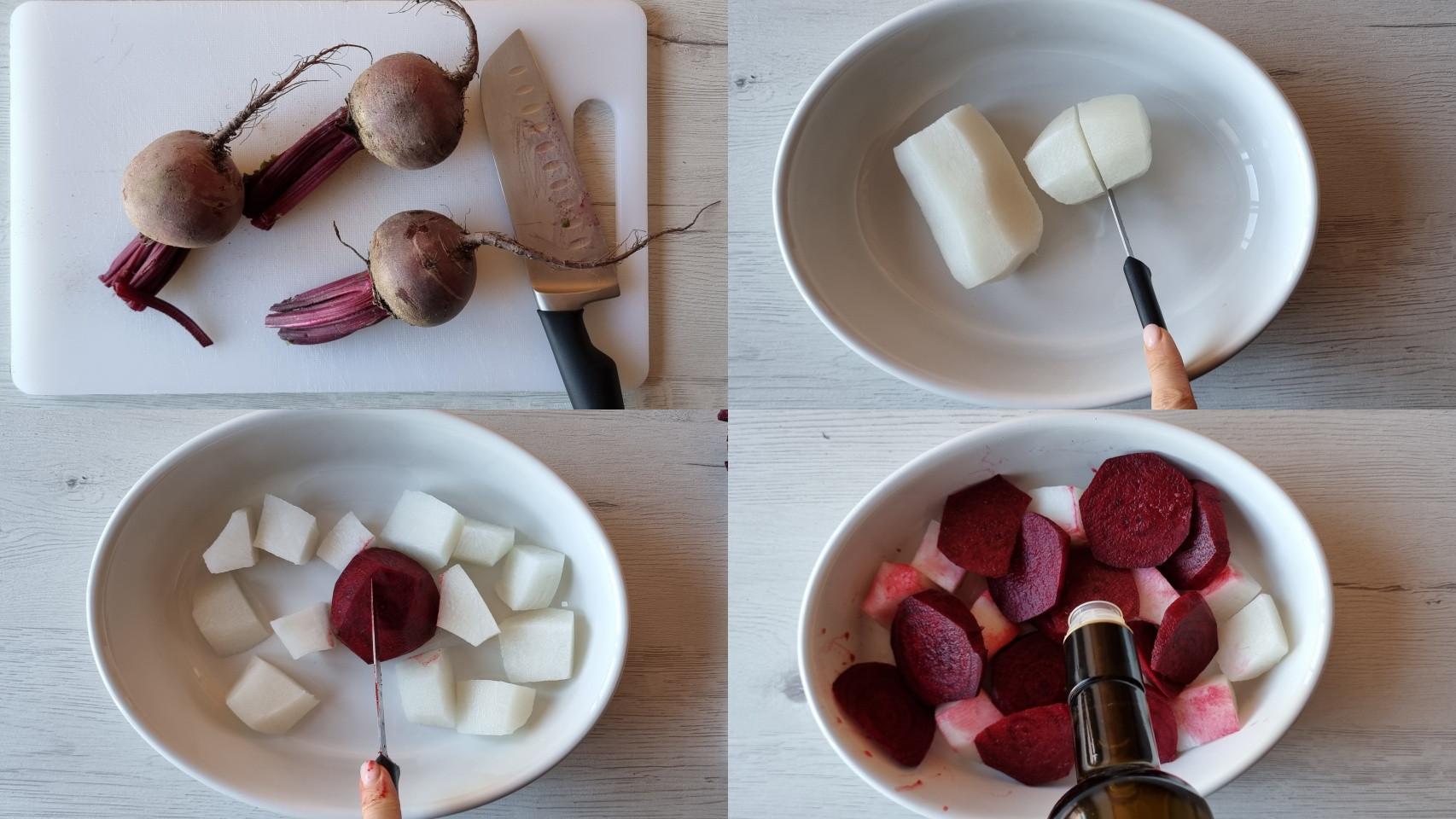 Ensalada de remolacha asada y nabo, una ensalada de invierno