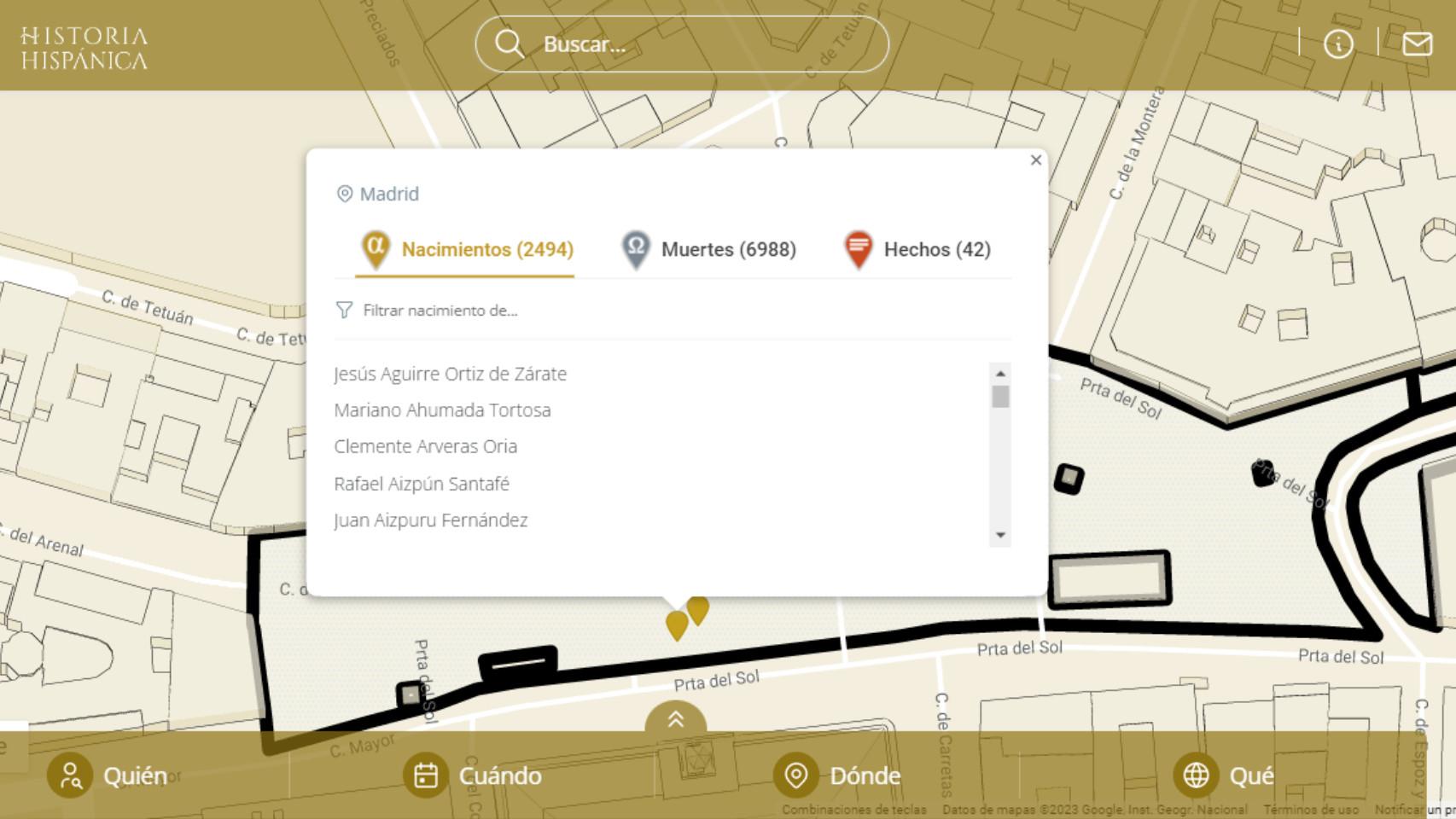El Google Maps para averiguar los personajes y acontecimientos más famosos de tu ciudad