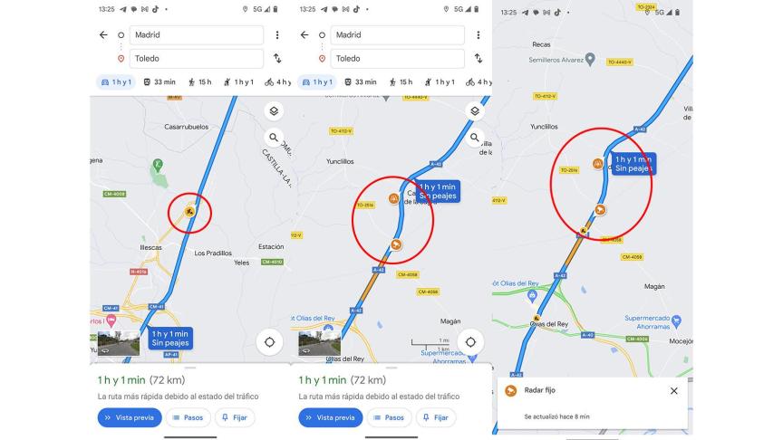 Cómo configurar Google Maps para que te avise de los radares en carretera
