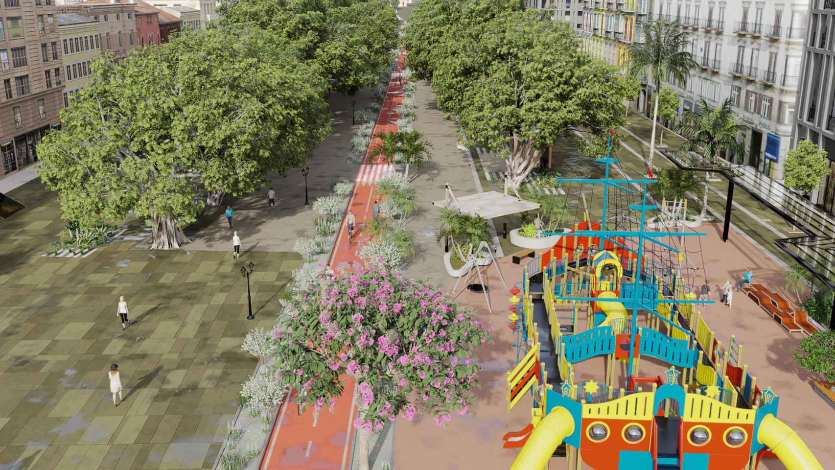 Así es la Alameda completamente peatonal con la que sueña Dani Pérez en ...