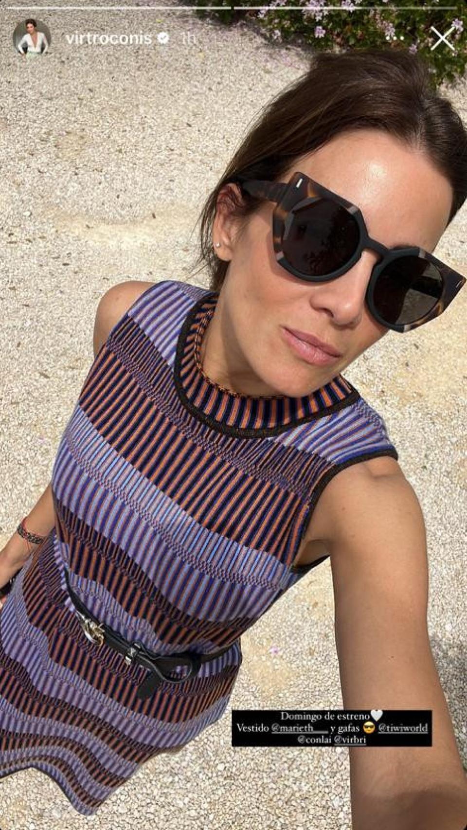 El último 'look' de estreno de Virginia Troconis: vestido multicolor de ...
