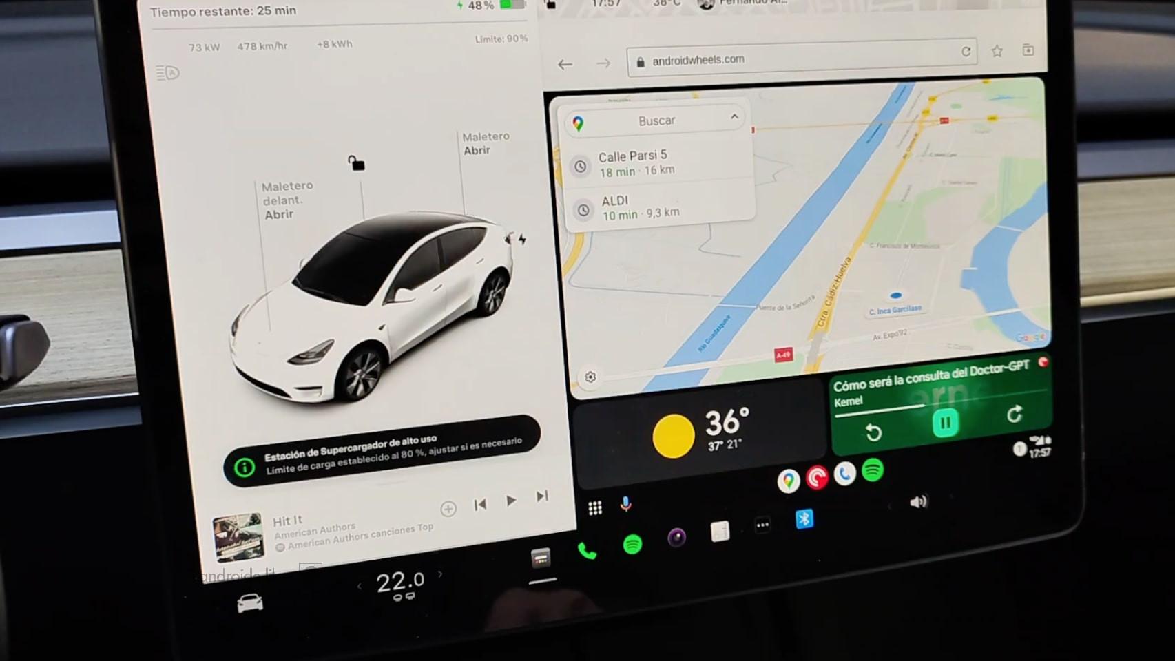 He probado Android Auto en un Tesla: así puedes usar Google Maps o Waze ...