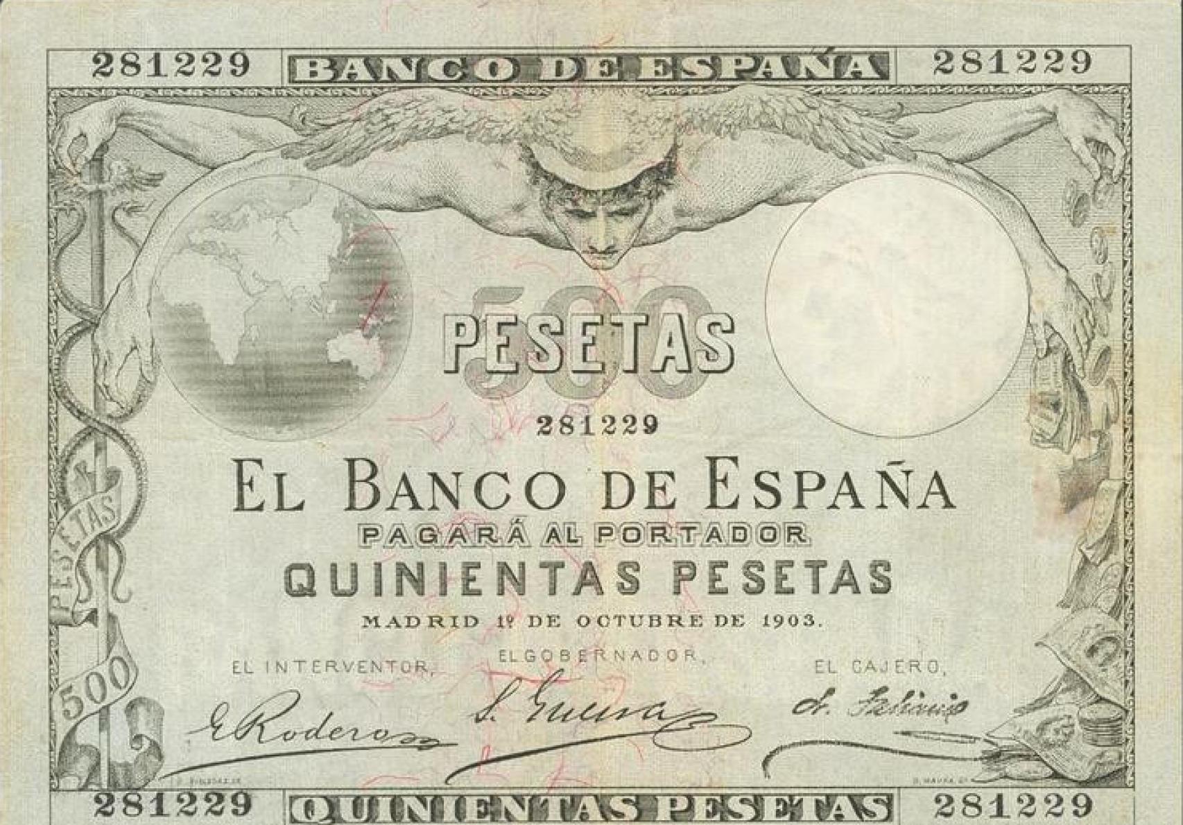 ¿Tienes un billete de 500 pesetas en casa? Este de 1903 podría valer ...