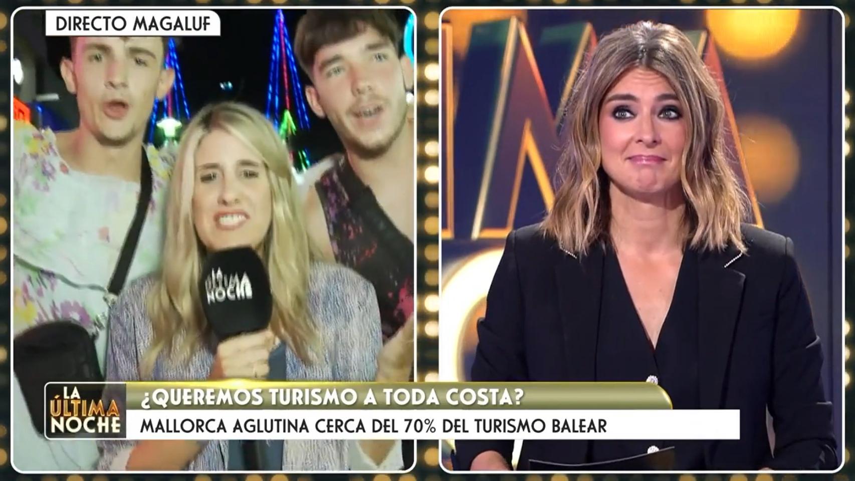 La conexión en directo más difícil de una reportera de 'La última noche' desde Magaluf: "Gracias ...