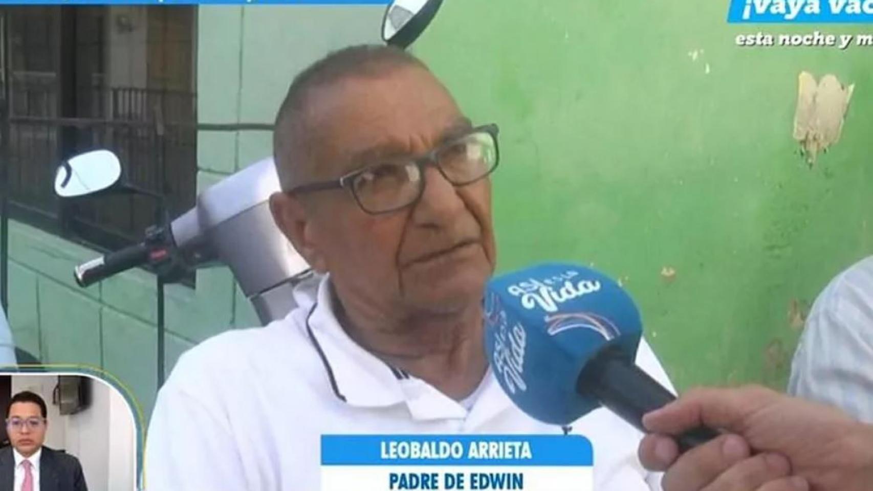 Primeras palabras del padre de Edwin Arrieta: "Pido justicia. A ver si ...