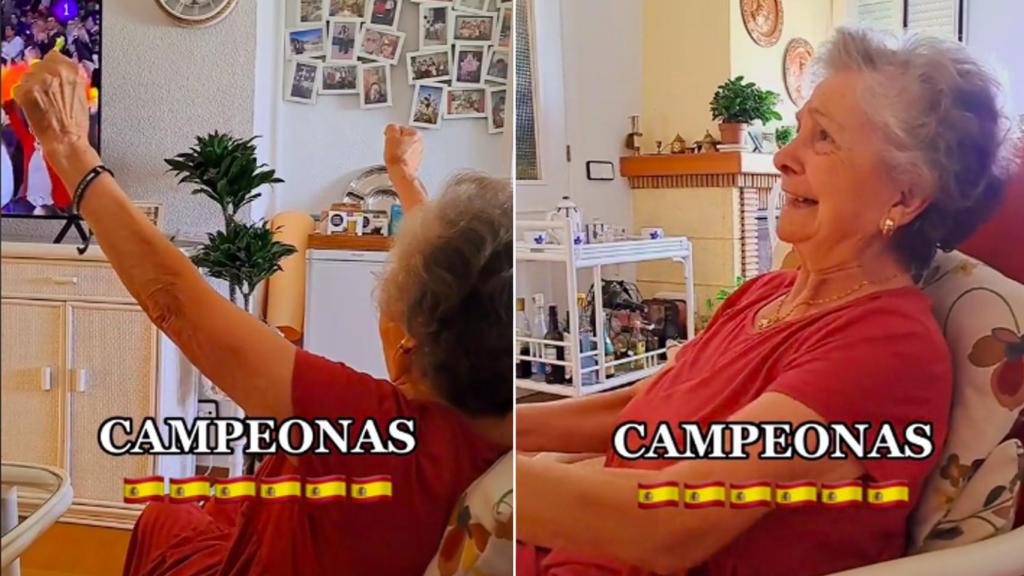 La cómica reacción de "la abuela de España" viendo la final de la ...